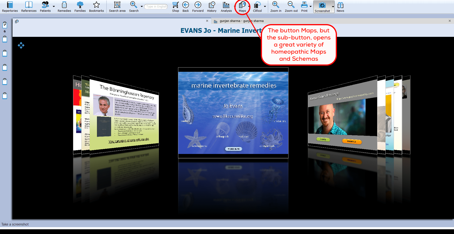 Maps in RadarOpus Homeopathy Software